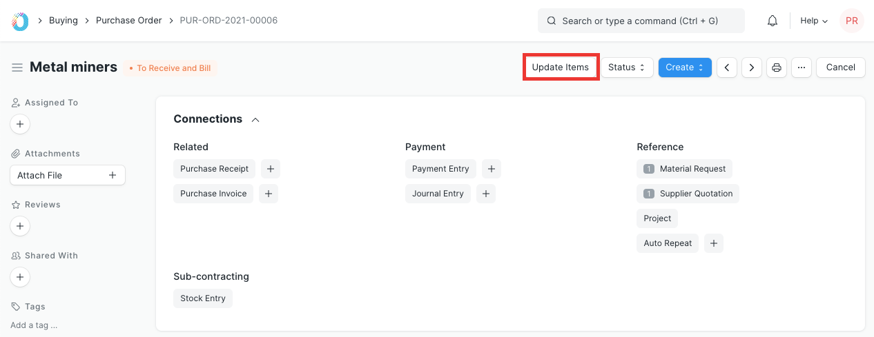 Amending Purchase Order after Submit