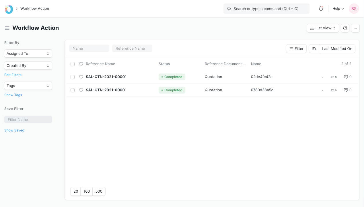 Workflow Actions